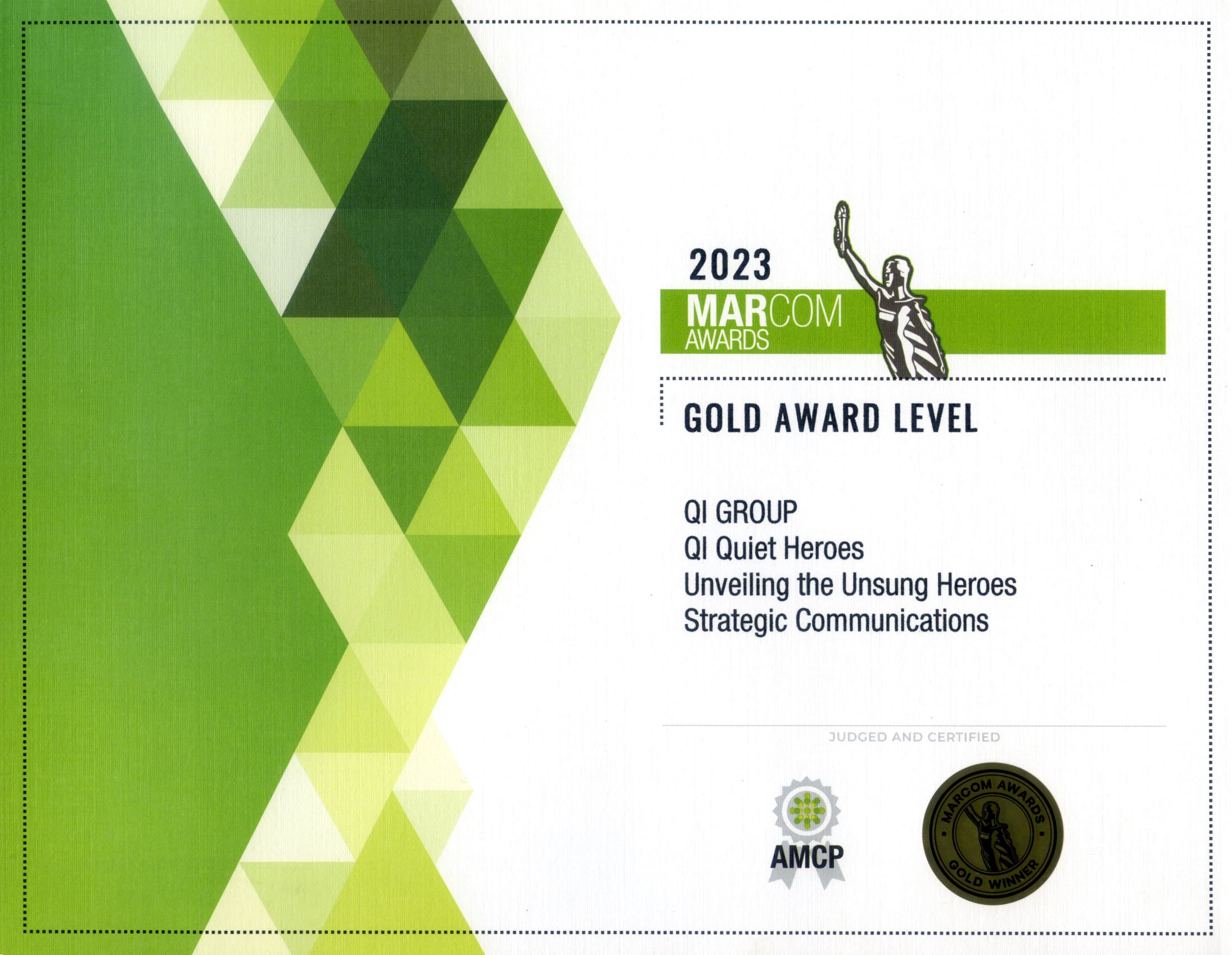 QI Group Clinches MarCom 2023 Gold with Inspiring "Quiet Heroes" Video - QI Group